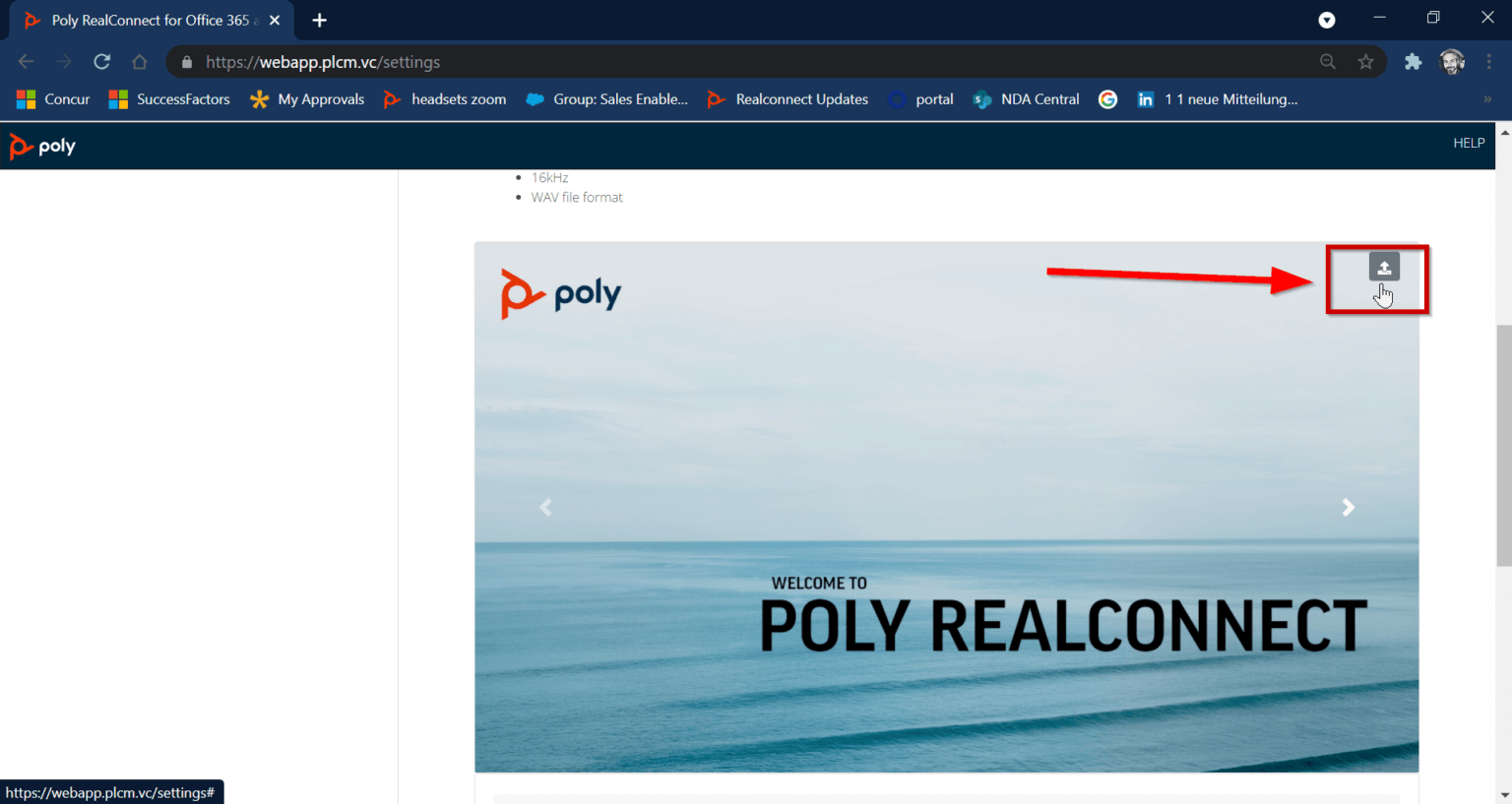 Eigenes Hintergrundbild und Sprachansage im Poly Realconnect Service ...