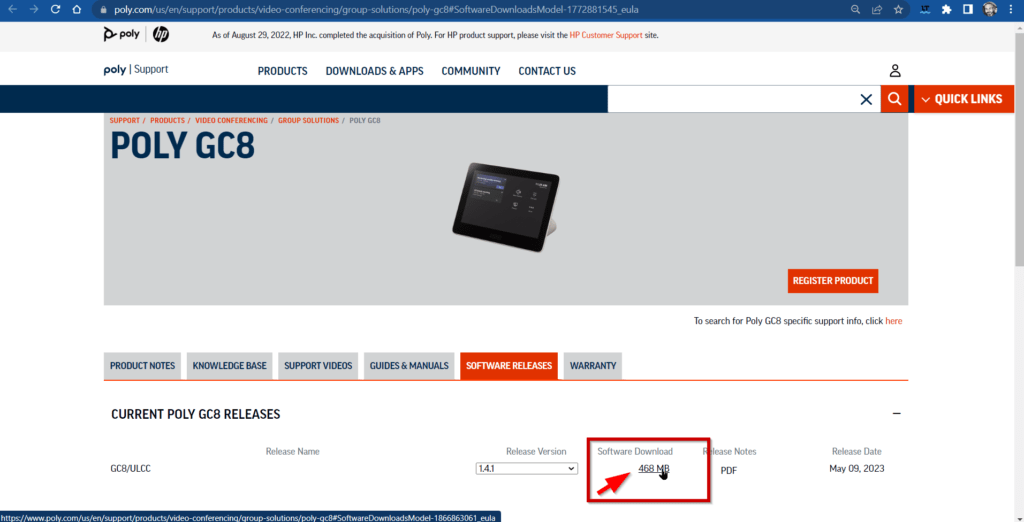 Poly GC8 - Software Version prüfen und manuell auf 1.4.1 updaten Poly ...