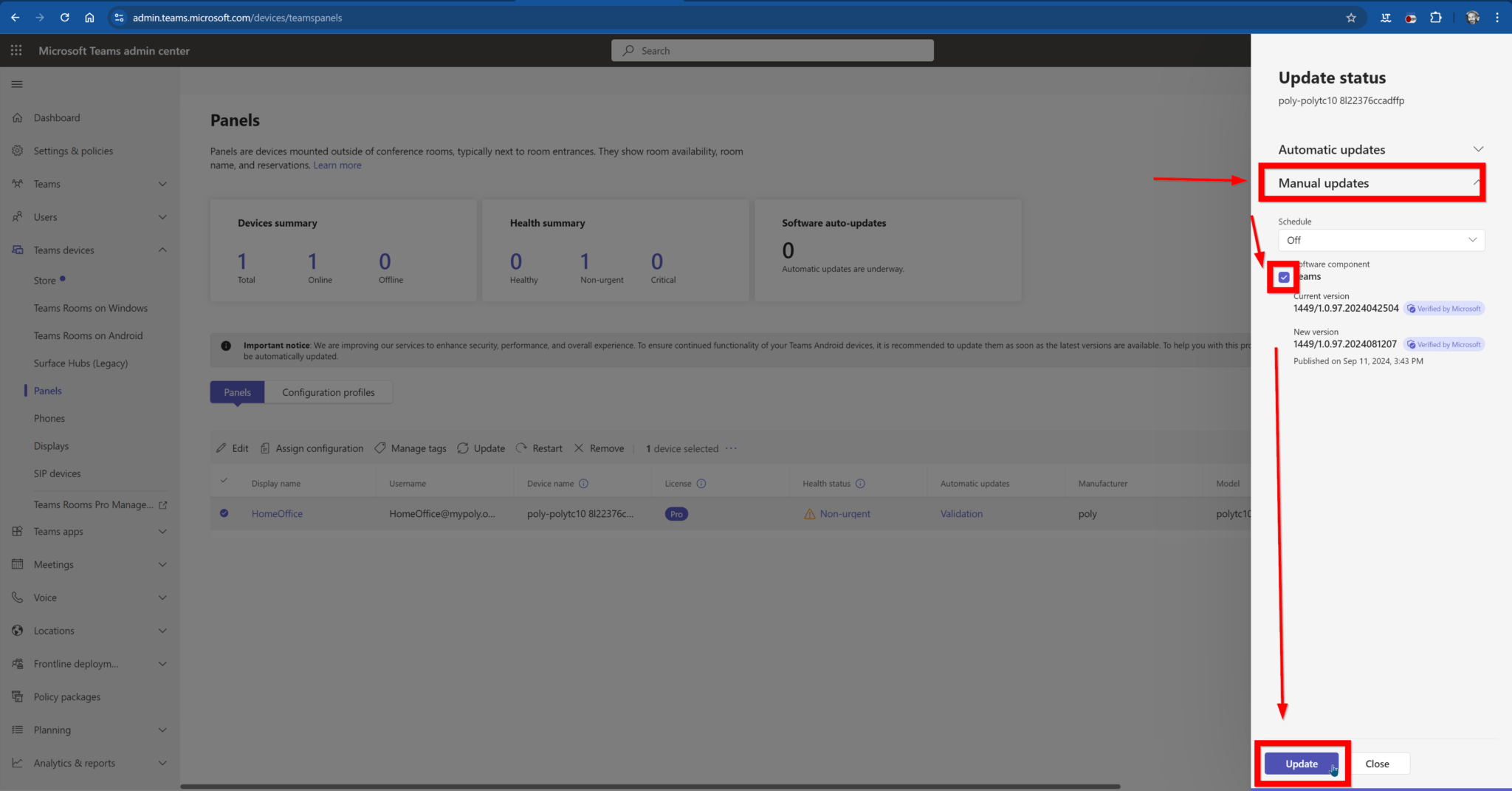 So updaten Sie Ihr TC10 Microsoft Teams Scheduling Panel manuell im ...
