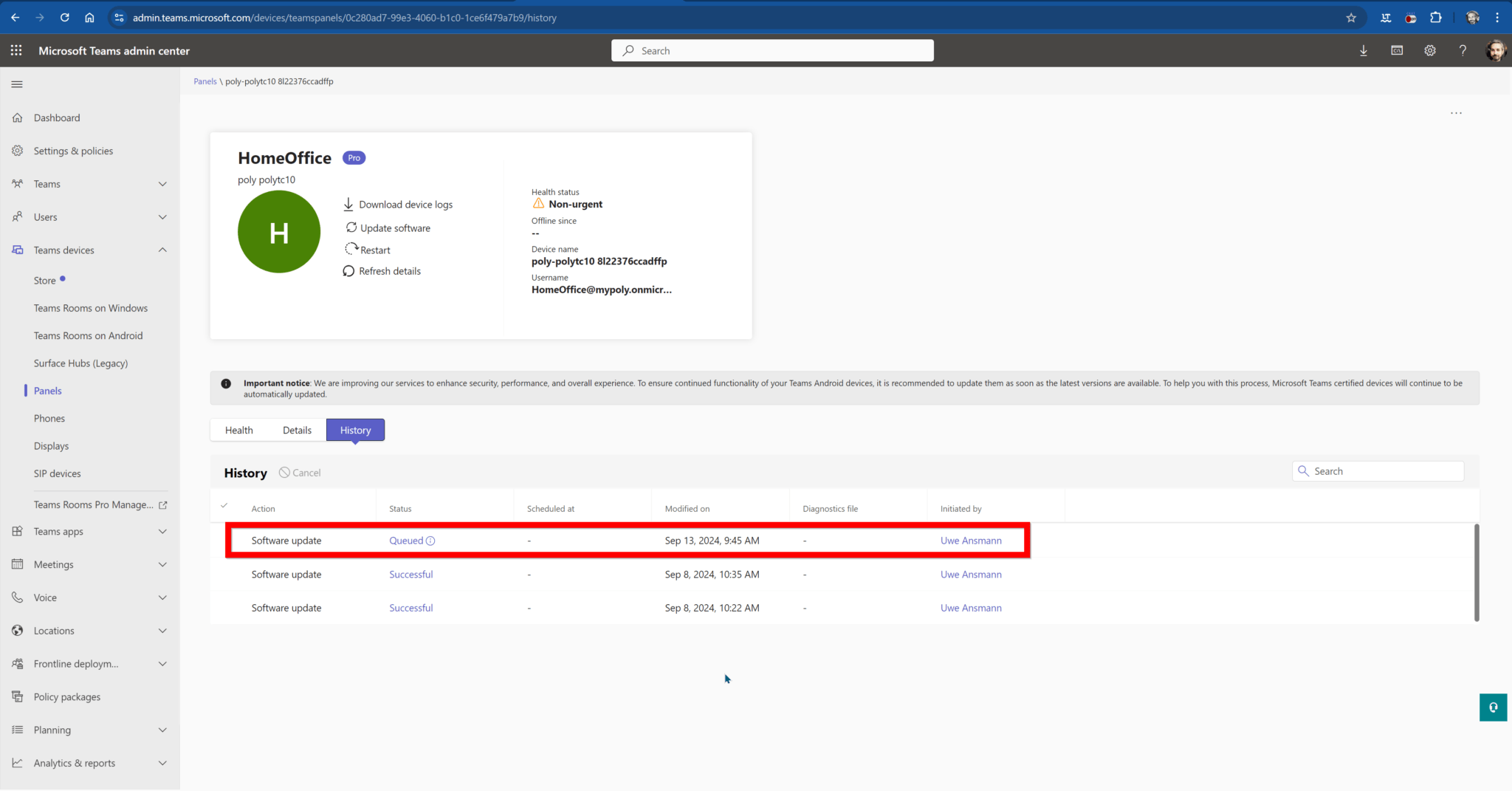 So updaten Sie Ihr TC10 Microsoft Teams Scheduling Panel manuell im ...