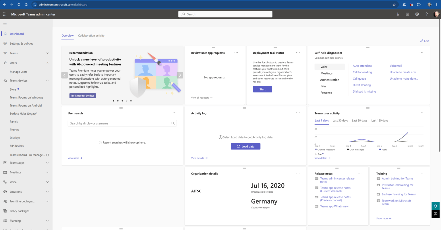 Die "Neue Experience" im Microsoft Teams Admin Center Die "Neue ...